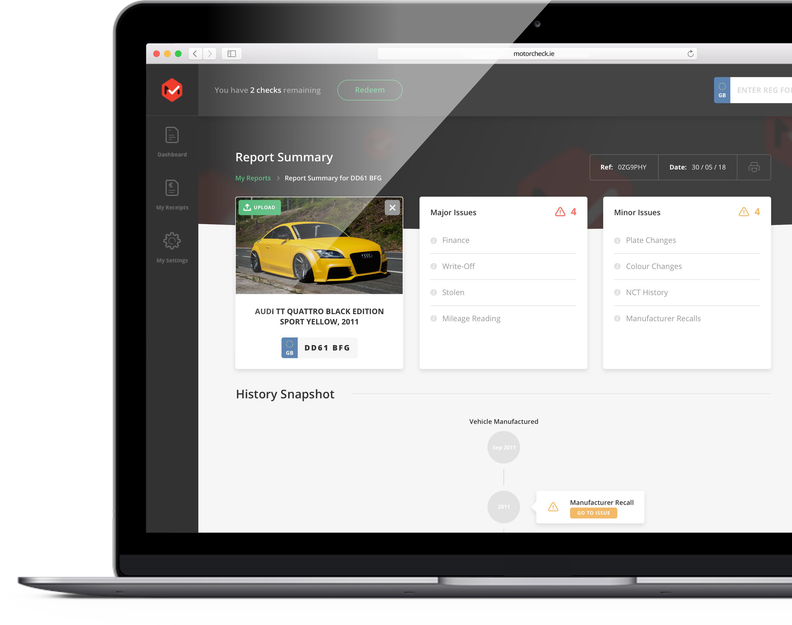 DVLA Reg Check & Trusted Vehicle History | MotorCheck