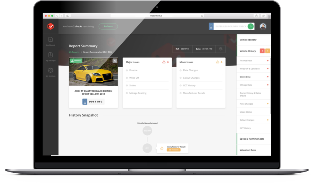 DVLA Reg Check & Trusted Vehicle History | MotorCheck
